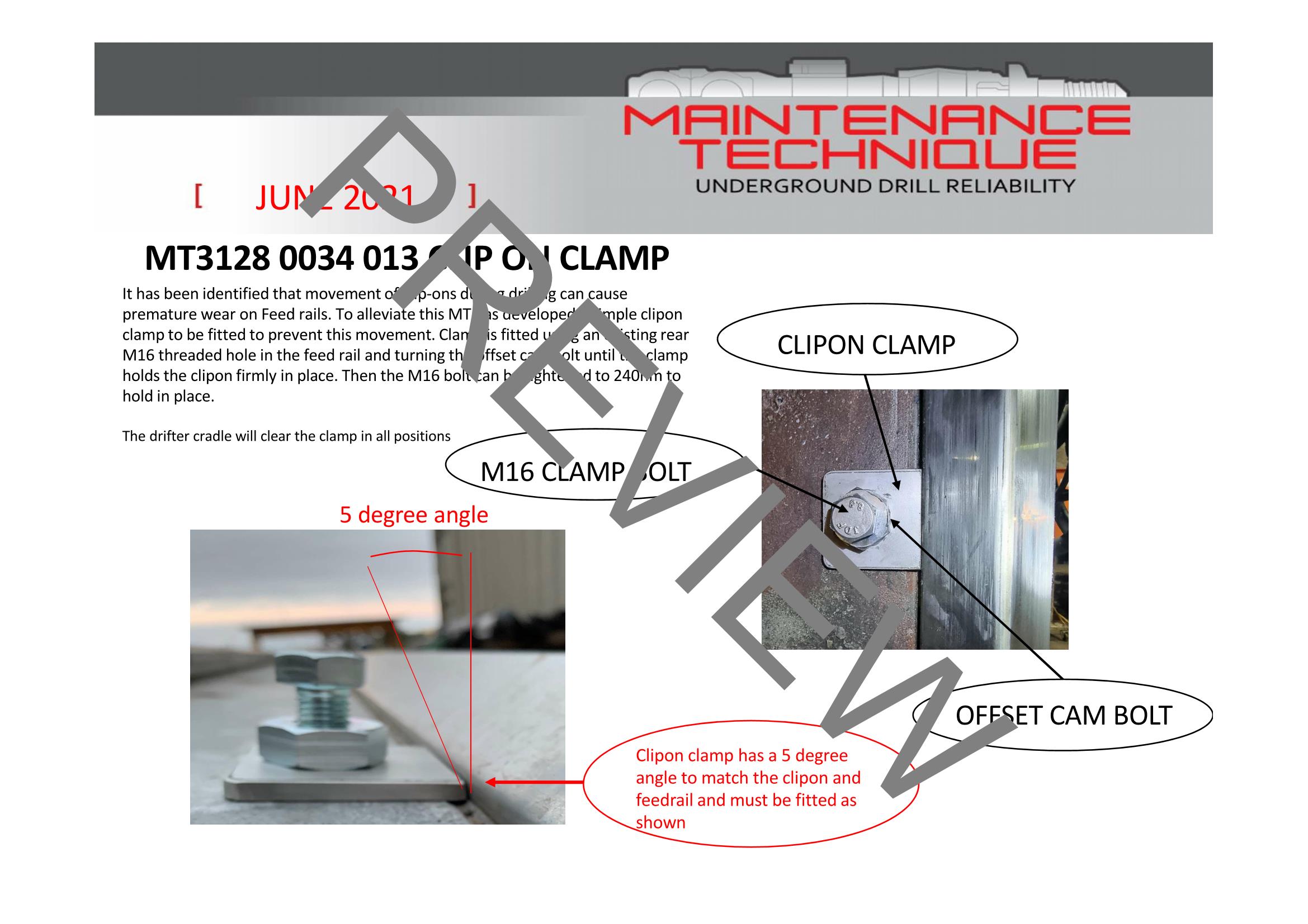 210701 CLIP ON CLAMP MT3128 0034 013 - Maintenance Technique